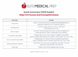 Average Step 2 Score by Specialty 2024 | Elite Medical Prep